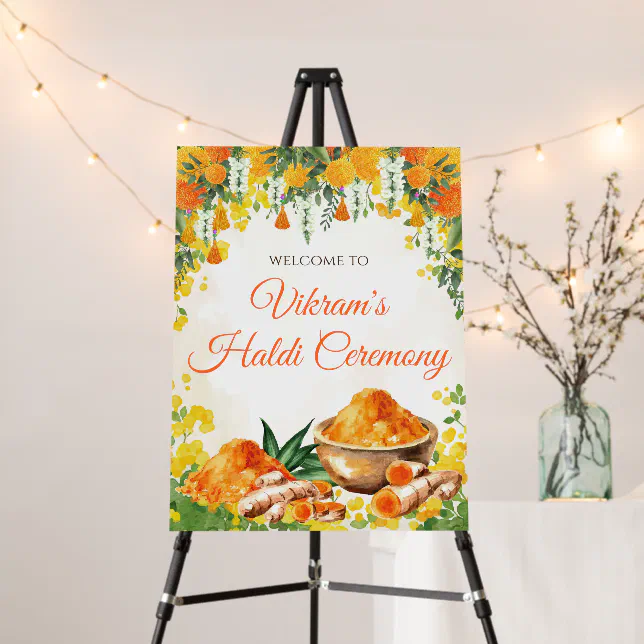 Wedding Haldi signs & Haldi welcome signs | Zazzle