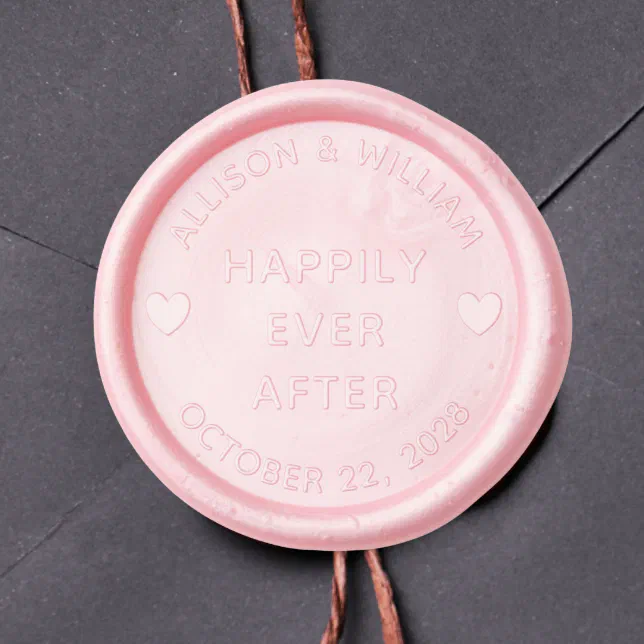 Wedding Happily Ever After Monogram Wax Seal Stamp | Zazzle