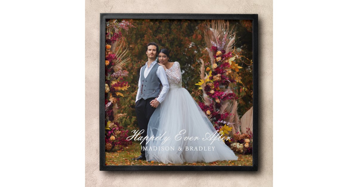 Wedding Happily Ever After Photo Template Custom Peel And Stick Photo ...