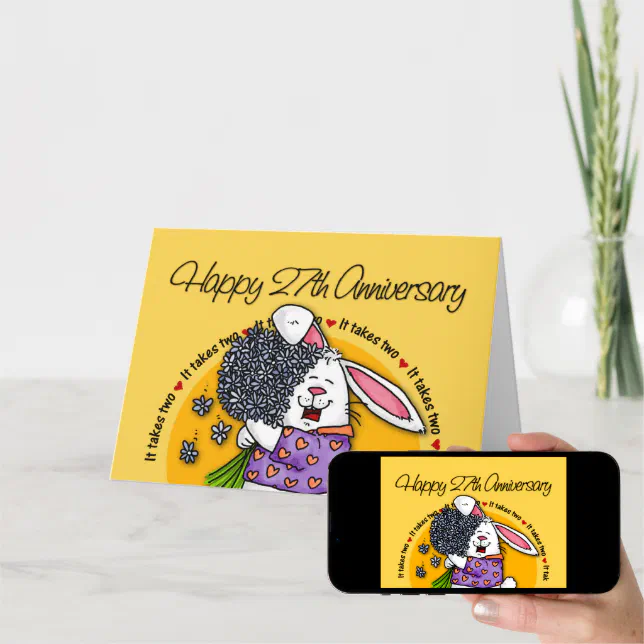 Wedding - Happy 27th Anniversary Card | Zazzle