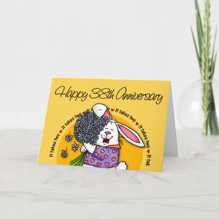 Wedding - Happy 38th Anniversary Card | Zazzle
