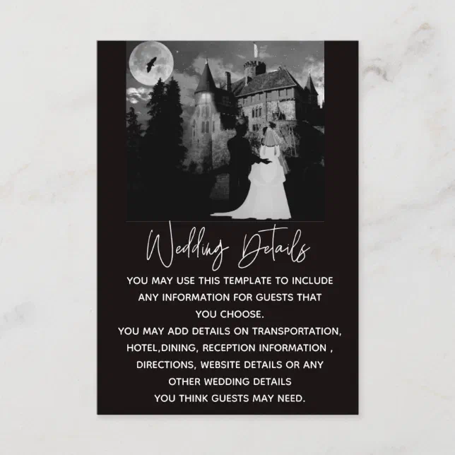 Wedding Haunted Mansion Halloween October Details Enclosure Card | Zazzle