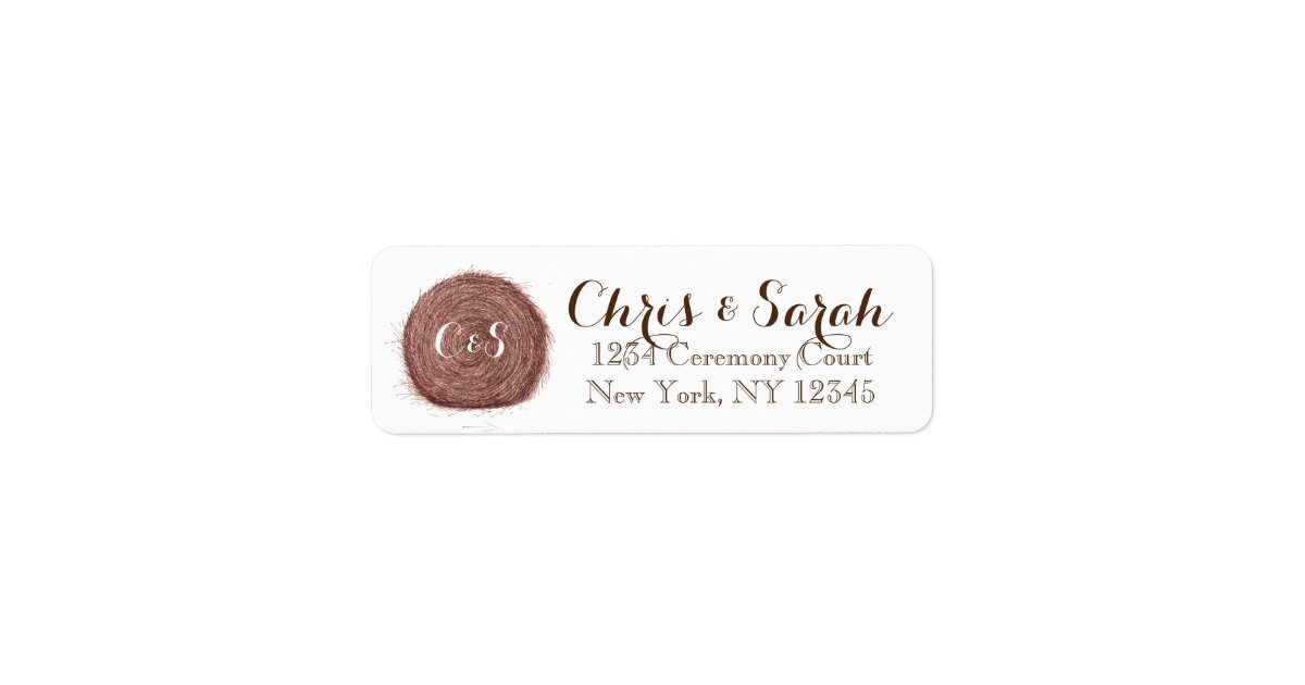 Wedding Hay Bales Return Address Label | Zazzle