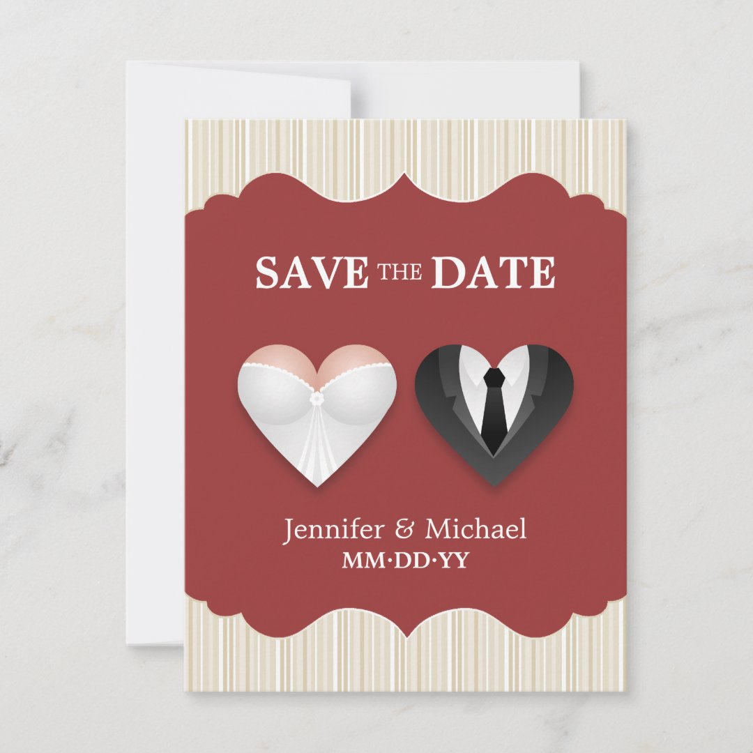Wedding Hearts - Funny Save the Date invitation | Zazzle
