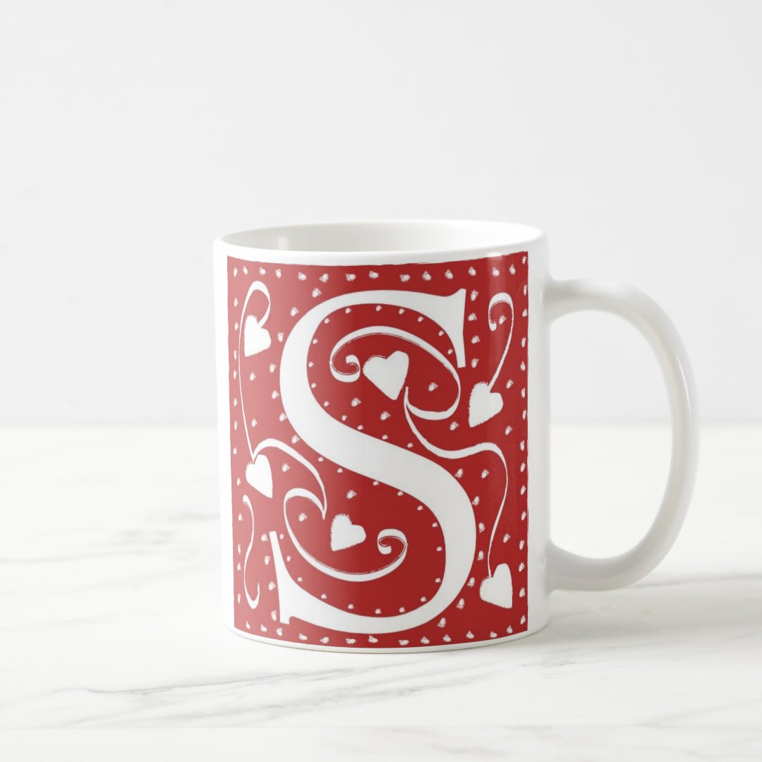 Wedding Hearts Letter S Coffee Mug | Zazzle