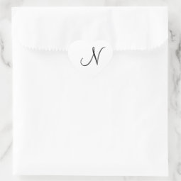 Wedding Hearts Monogram N Wedding Seal Sticker | Zazzle