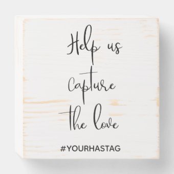 Wedding Help us Capture the Love Wooden Box Sign | Zazzle
