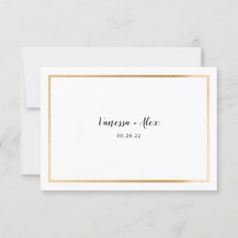 Wedding Honeymoon card | simple gold frame | Zazzle