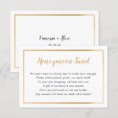 Wedding Honeymoon card | simple gold frame | Zazzle