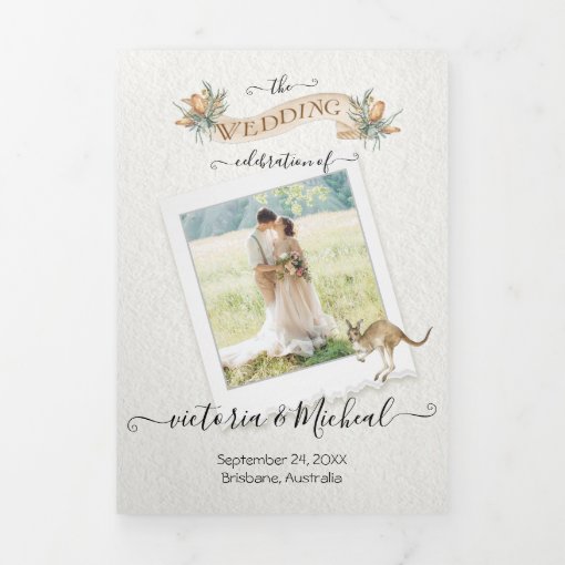 Wedding in Australia Tri-Fold Invitation | Zazzle