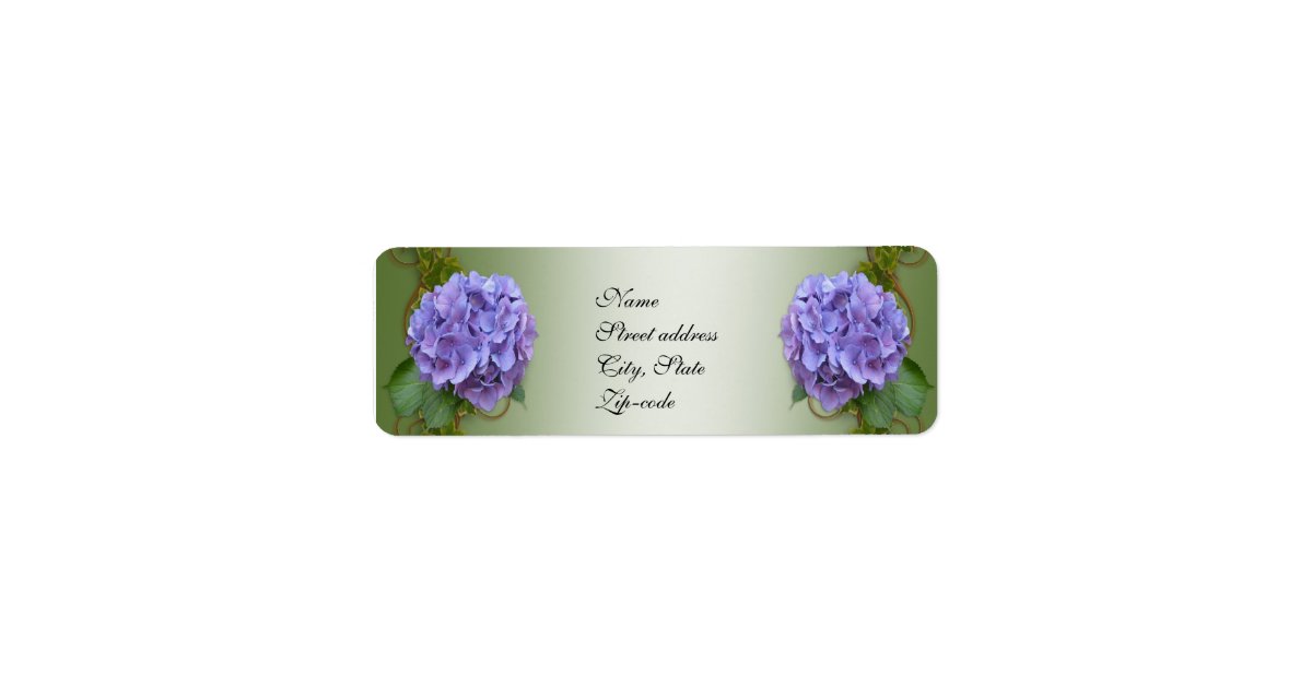 Wedding invitation address Labels hydrangeas | Zazzle