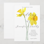 Wedding Invitation Botanical 2 yellow daffodils | Zazzle