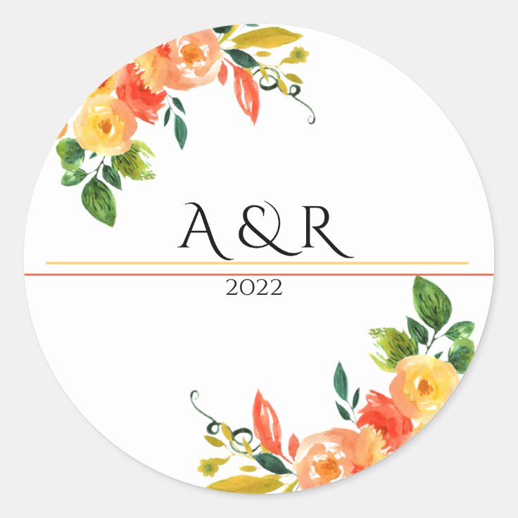 Wedding invitation classic round sticker | Zazzle