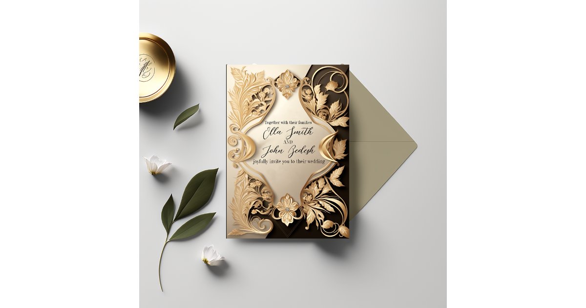 Wedding Invitation Editable Luxury Designs | Zazzle