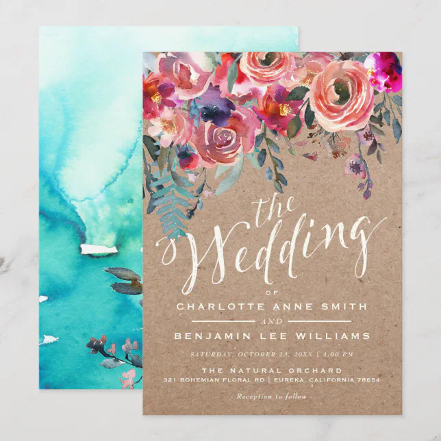 WEDDING INVITATION | Elegant Floral Rustic Spring | Zazzle