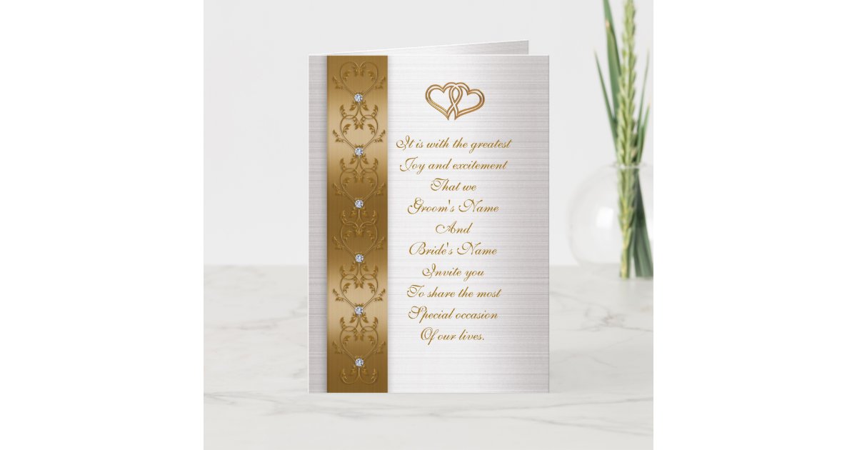 Wedding invitation elegant Gold border | Zazzle