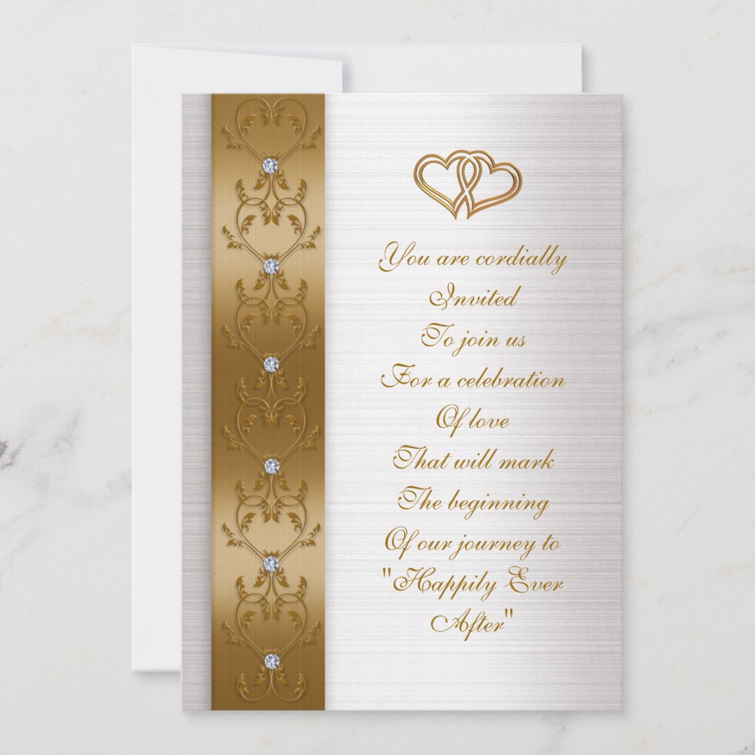 Wedding invitation elegant gold border | Zazzle