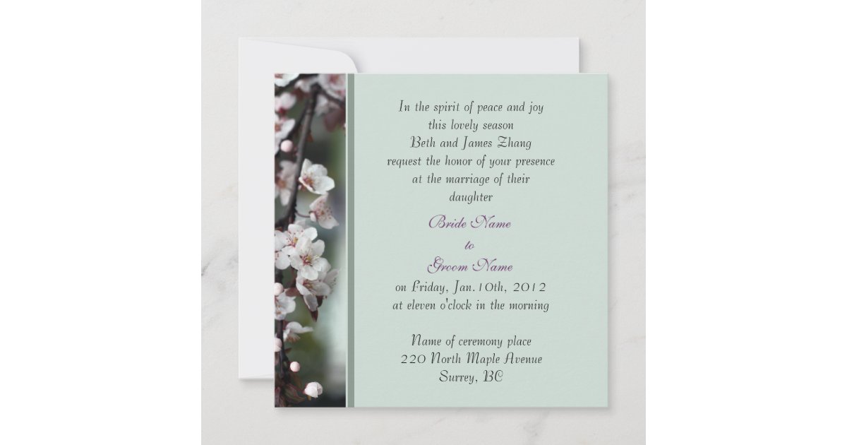 wedding invitation from bride's parents | Zazzle