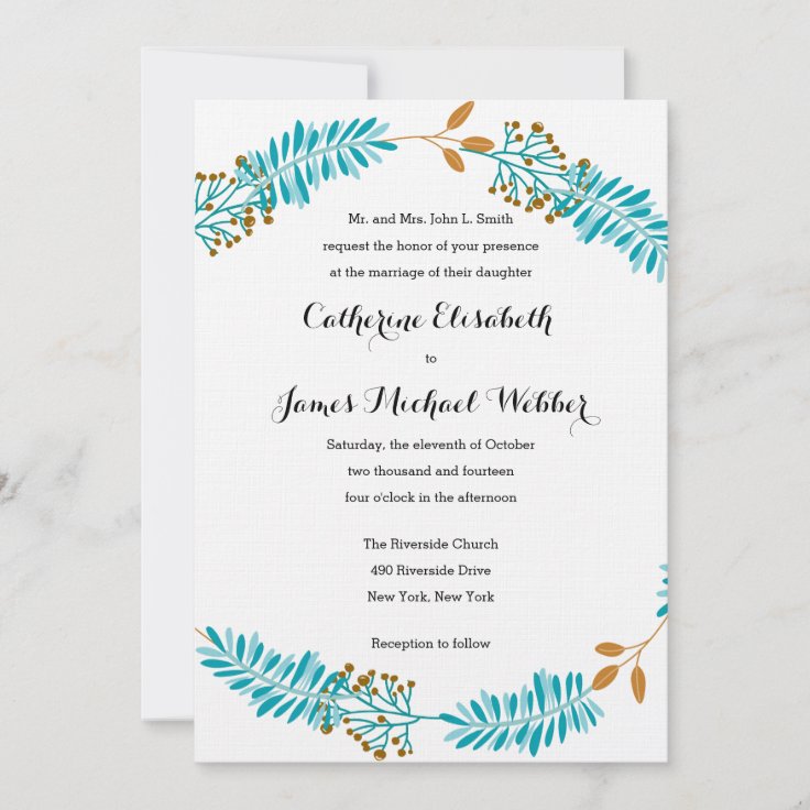 Wedding Invitation Hosted by Bride's Parents | Zazzle