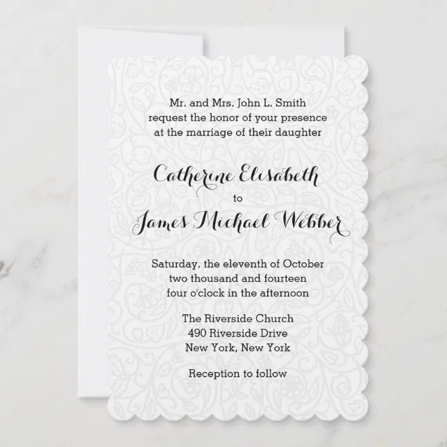 Wedding Invitation Hosted by Bride's Parents | Zazzle