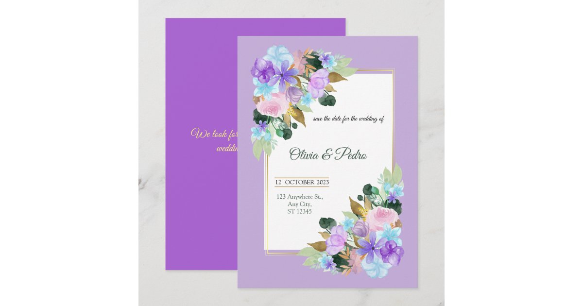 wedding invitation in lavander color | Zazzle