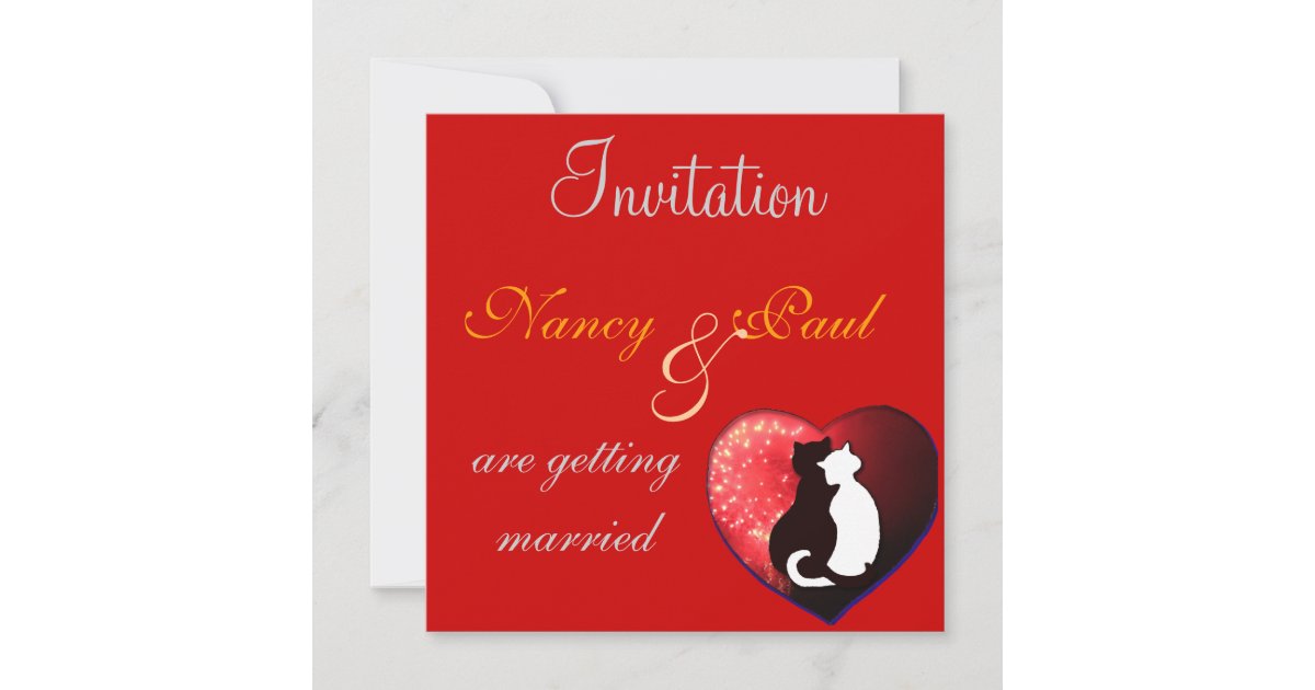 Wedding Invitation in red | Zazzle