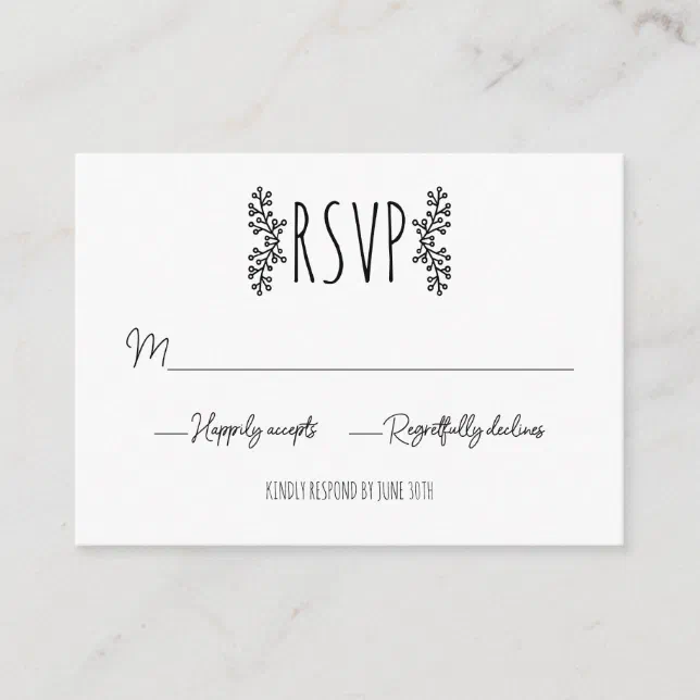 Wedding Invitation Insert Enclosure Cards RSVP | Zazzle