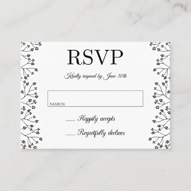 Wedding Invitation Insert Enclosure Cards RSVP | Zazzle