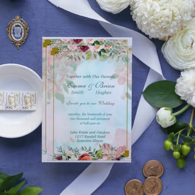 Wedding invitation keepsake photo block | Zazzle