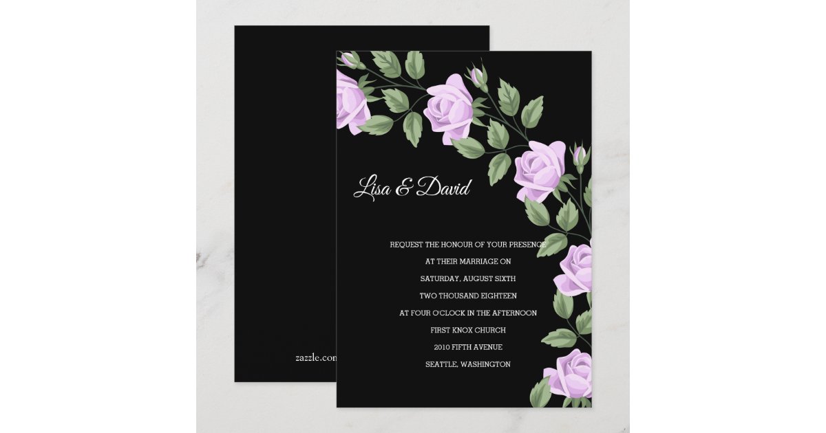 Wedding Invitation-Lavender Roses Invitation | Zazzle