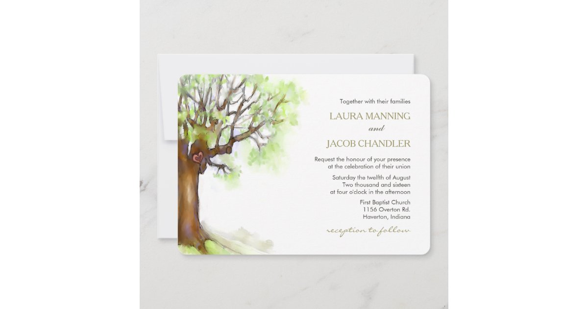 Wedding Invitation - Love Tree | Zazzle