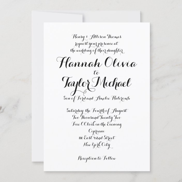 Wedding Invitation *Modern Classic* | Zazzle.com