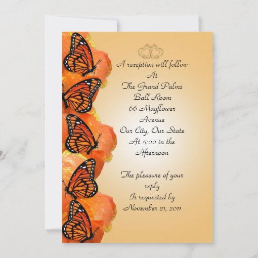 Wedding Invitation Monarch Butterflies | Zazzle