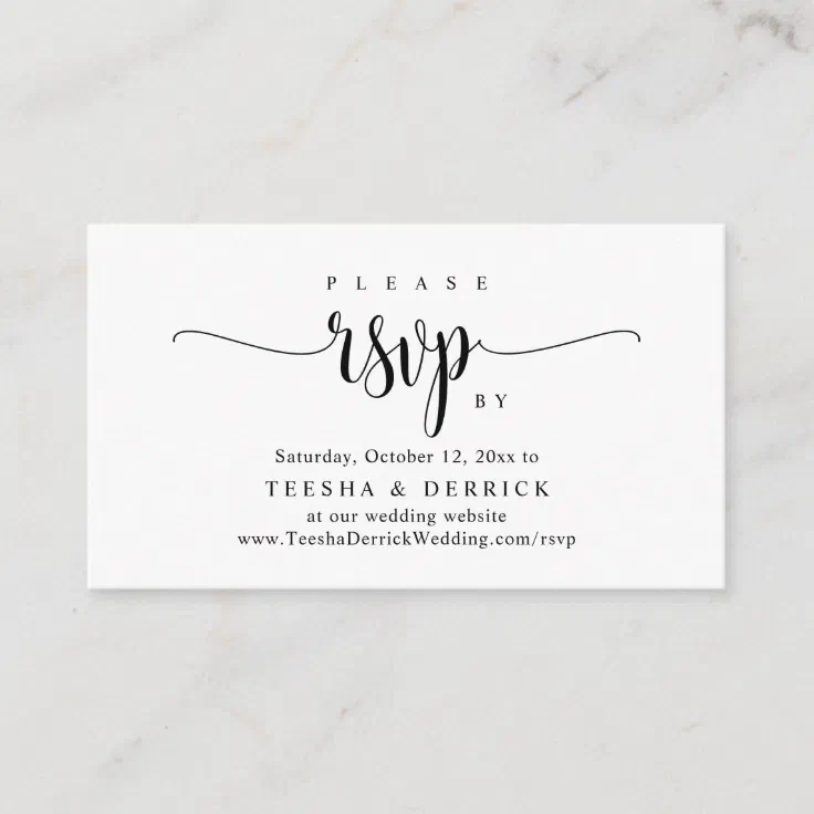 Wedding Invitation Online RSVP, Calligraphy Script | Zazzle