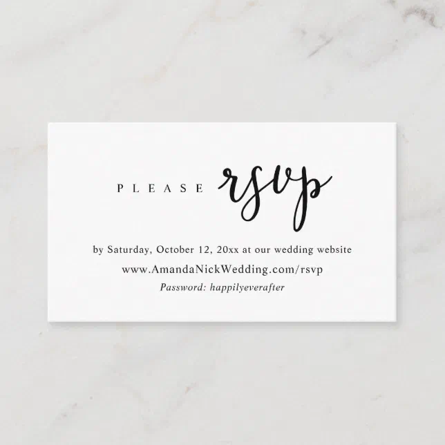 Wedding Invitation Online RSVP, Modern Script Card | Zazzle