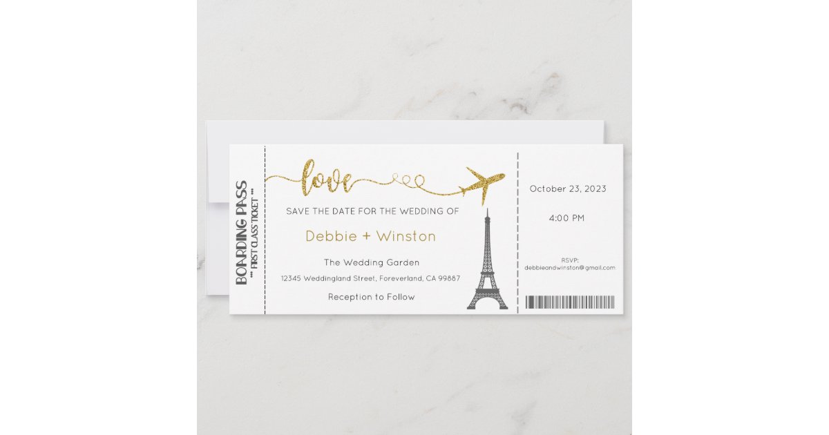 Wedding Invitation, Paris Wedding Invite, Love Invitation | Zazzle