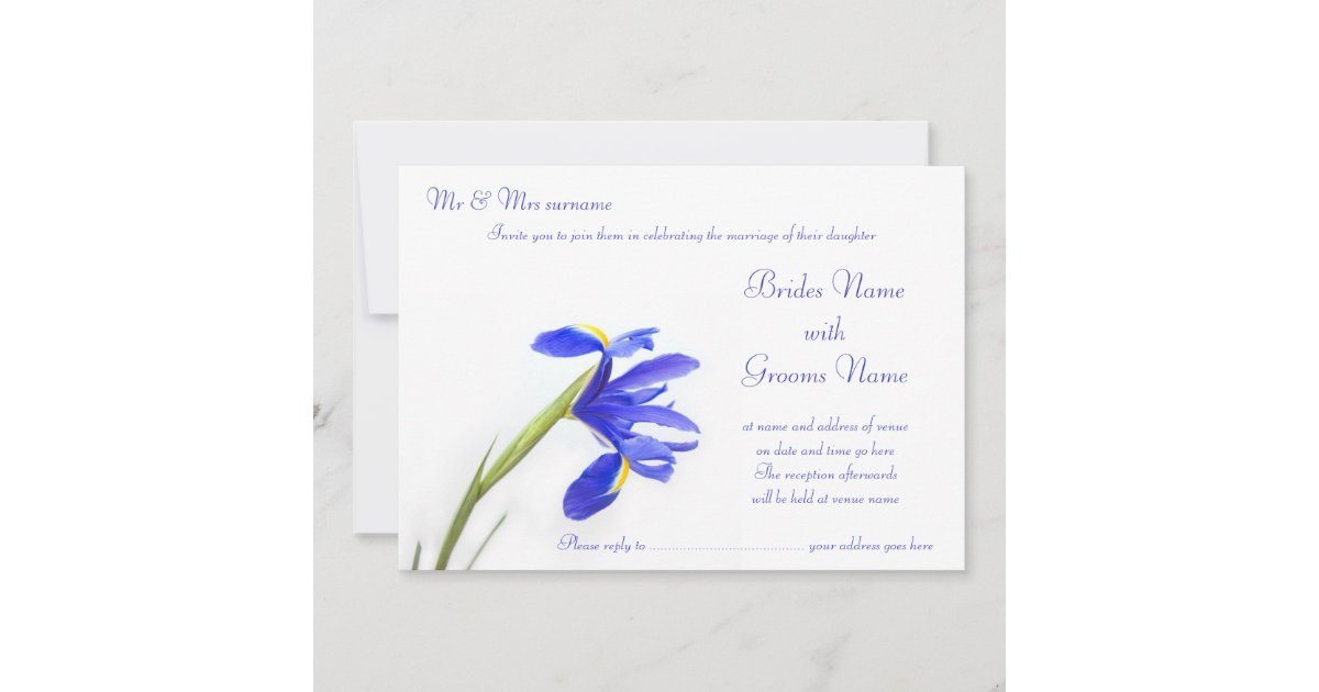 Wedding Invitation - Purple Iris Flower | Zazzle