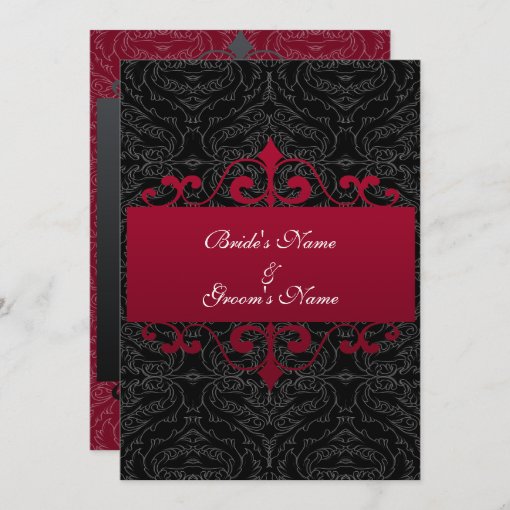 Wedding Invitation - Red and Black | Zazzle