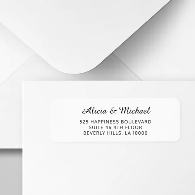 Wedding invitation return address label | Zazzle