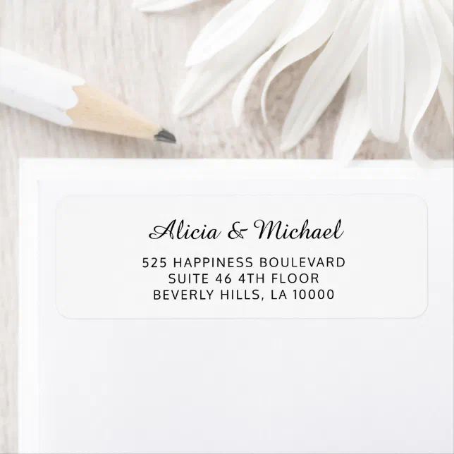 Wedding invitation return address label | Zazzle