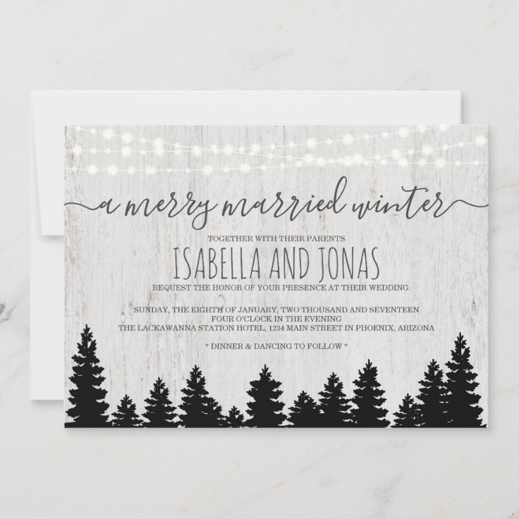 Wedding Invitation | Rustic Winter | Zazzle