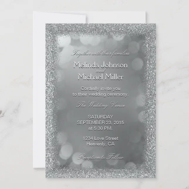 Wedding Invitation | Silver | Zazzle