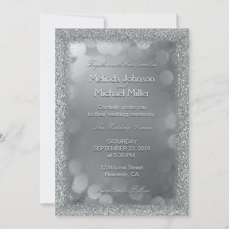 Wedding Invitation | Silver | Zazzle
