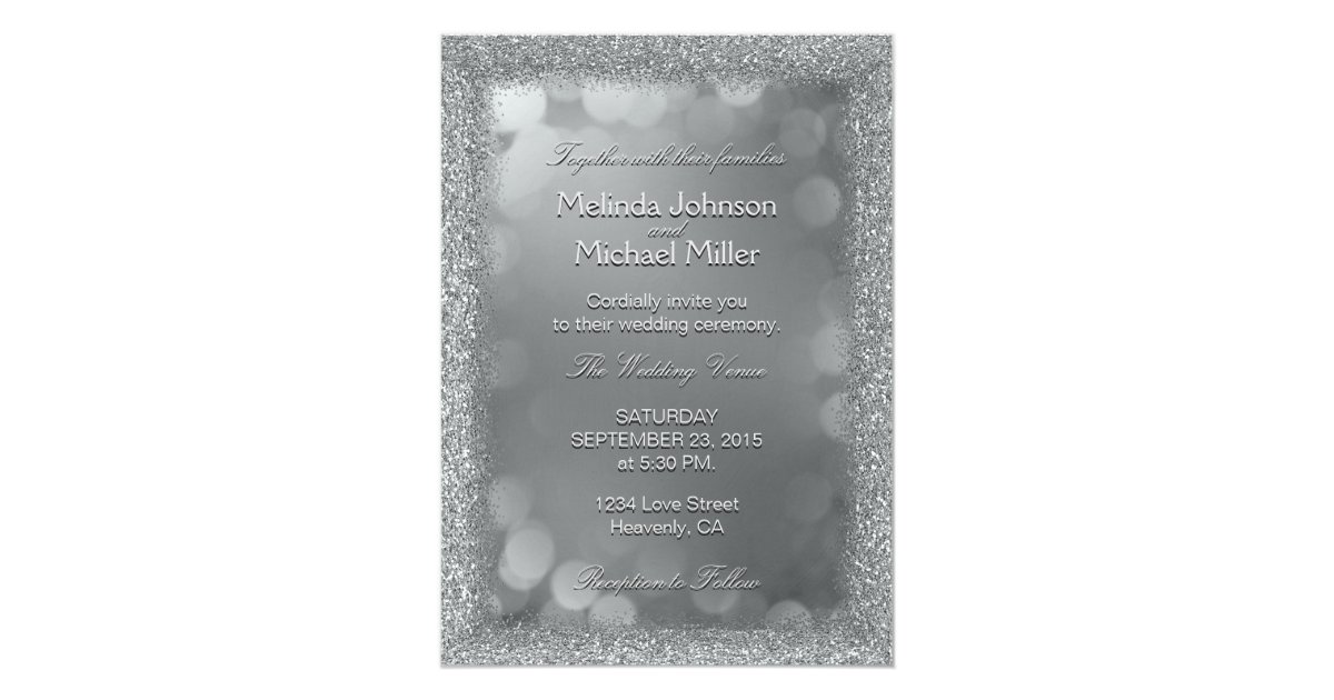 Wedding Invitation | Silver | Zazzle.com