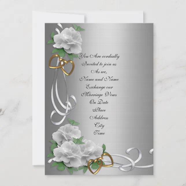 Wedding Invitation silver satin | Zazzle