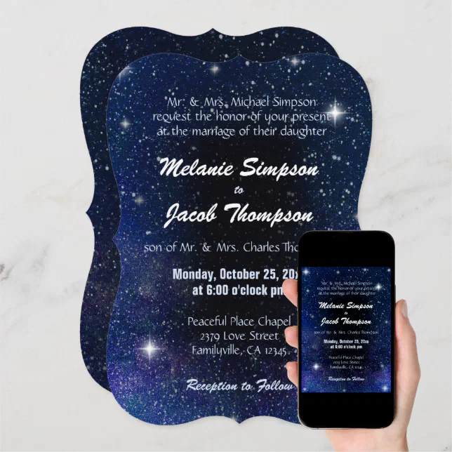 Wedding Invitation | Starry Night | Zazzle