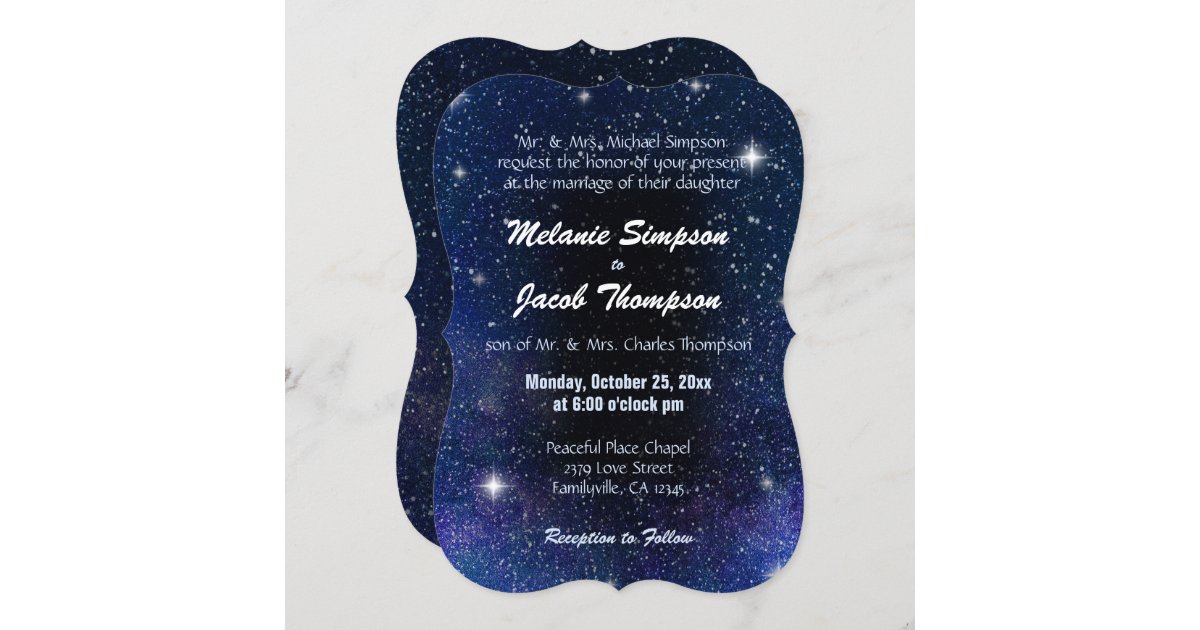 Wedding Invitation | Starry Night | Zazzle