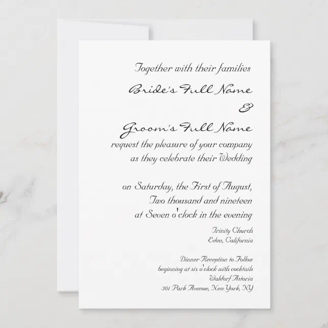 WEDDING INVITATION TEMPLATE | Zazzle