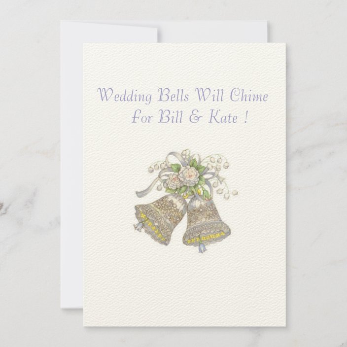 Wedding Invitation Wedding Bells Will Chime | Zazzle