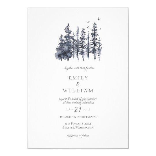 Wedding Invitation Woodland Forest Trees | Zazzle.com